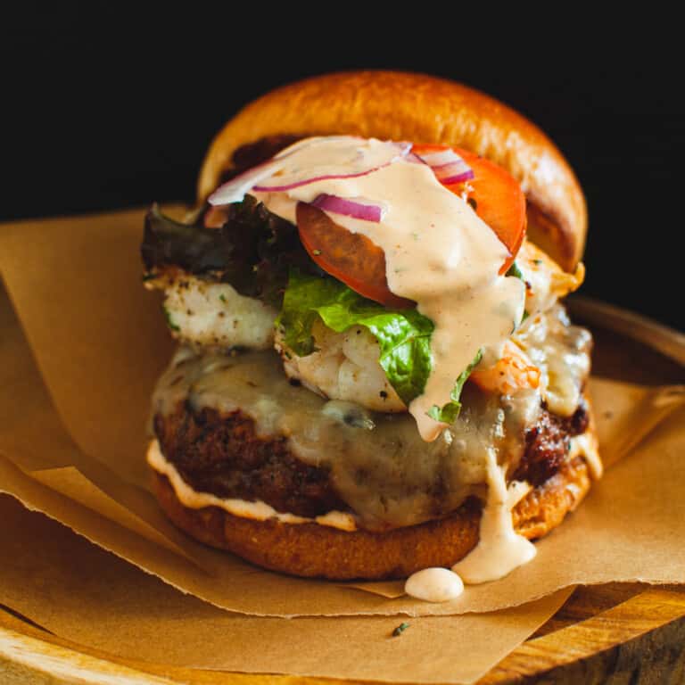 Best Grilled Chorizo Burger with Sriracha Chile Sauce