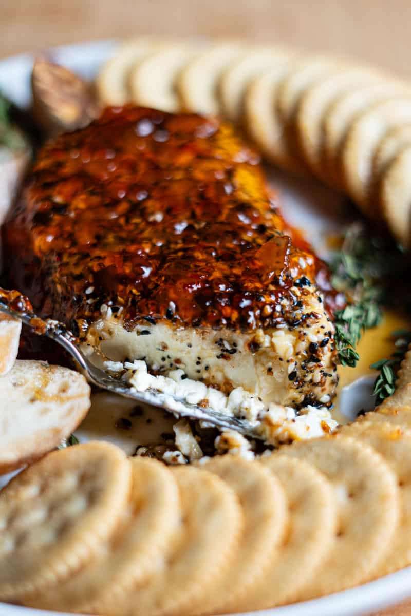 Easy Smoked Cream Cheese with Hot Pepper Jelly